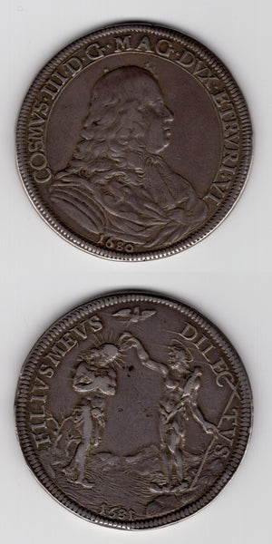 1680/81 Italy Florence Silver Piastre VF World Crowns Misc