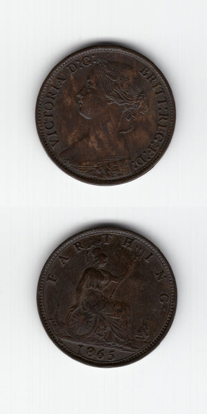 1865 Farthing GVF Farthing